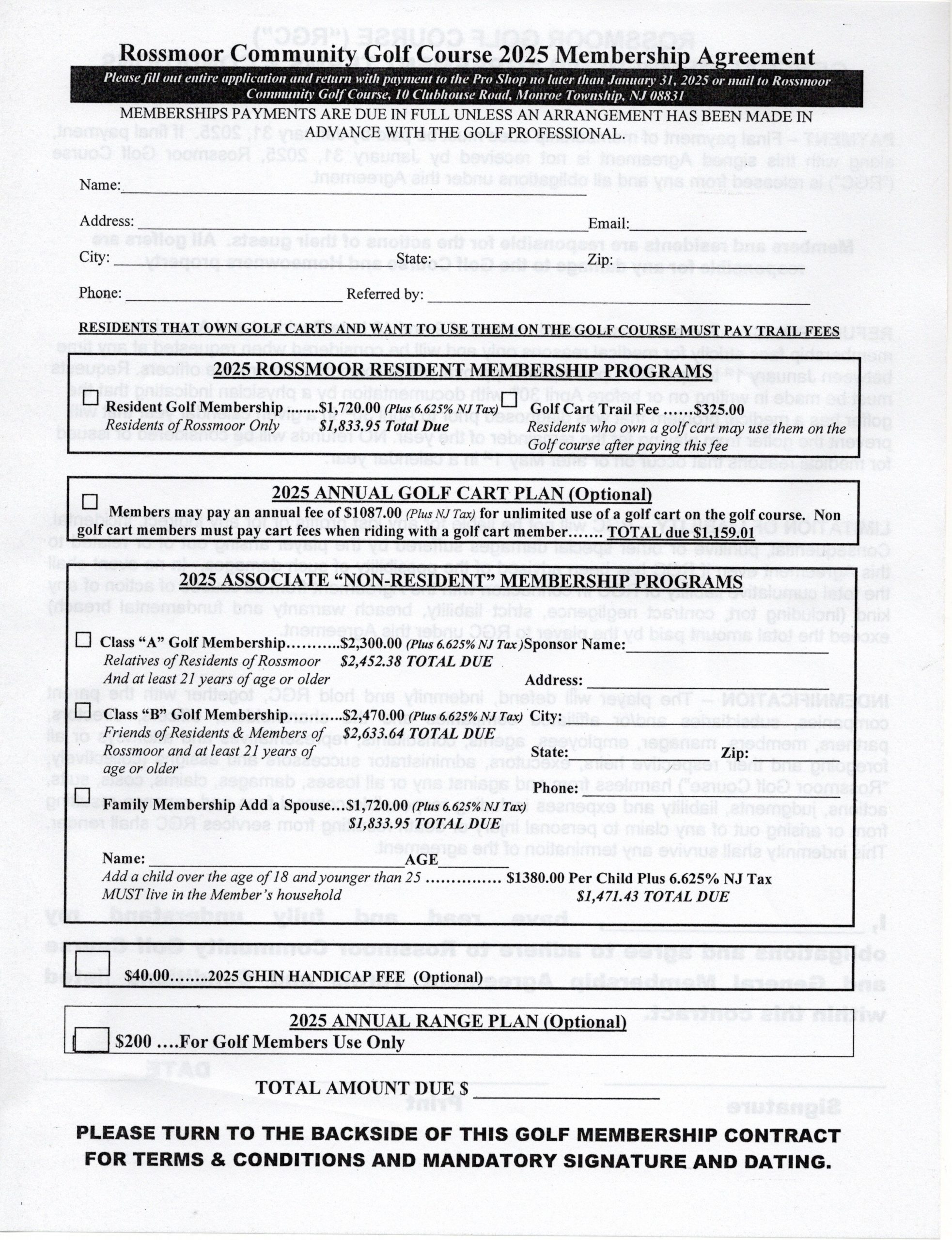 Rates - Rossmoor NJ